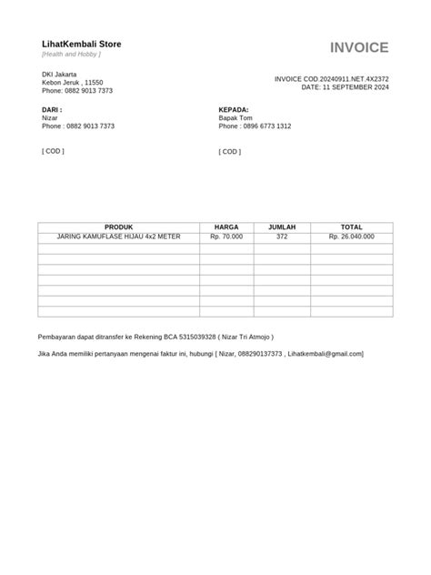 Invoice Document Pdf