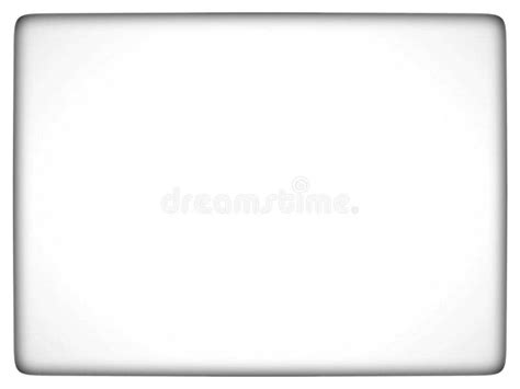 Solid Blank Empty Black Rectangle Screen Abstract With White Outline