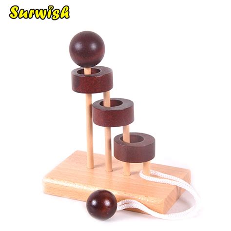 1pcs Puzzle Toy Wooden Rope Puzzle Brain Teaser Educational Development