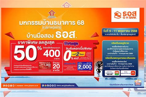 ธอส ร่วมงาน ‘มหกรรมบ้านธนาคาร 68 สุราษฎร์ธานี พบทรัพย์เด่นราคาพิเศษ ลดสูงสุดถึง 50