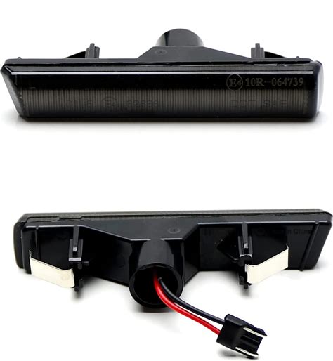 iJDMTOY Guardabarros de lente ahumada ámbar Full LED secuencial parpadeo lateral intermitente