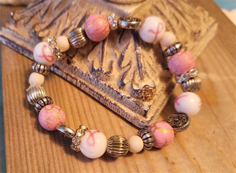 Beautiful Breast Cancer Awareness Handmade Bracelet Etsy