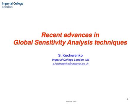 Ppt Recent Advances In Global Sensitivity Analysis Techniques