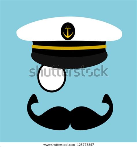 Gentleman Sailor Hat Monocle Stock Vector Royalty Free 125778857