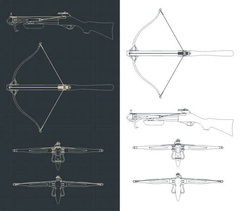 Medieval Crossbow Plans Illustrations Royalty Free Vector Graphics