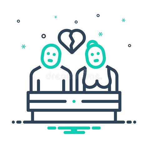 Mix Icon For Separation Divorce And Couple Stock Vector Illustration
