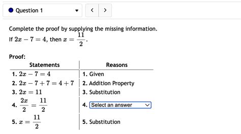 Solved Question 1complete The Proof By Supplying The Missing