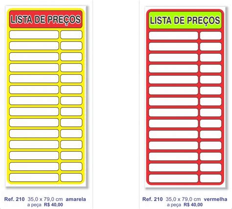 Listas De Pre Os Em Pvc Brasilplacas Ltda
