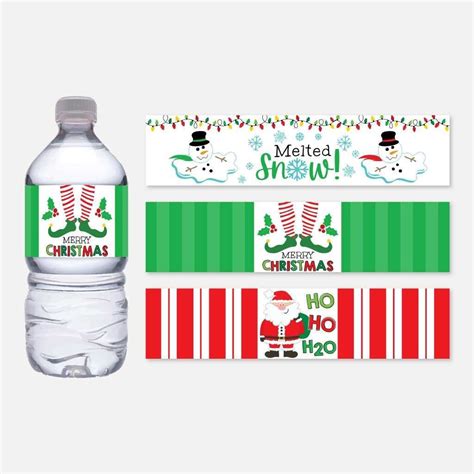 Water Bottle Wrapper Template Christmas Water Bottle Labels Template