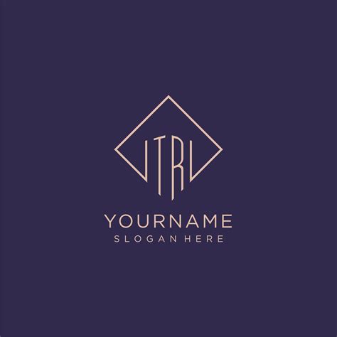 Initials Tr Logo Monogram With Rectangle Style Design 27933713 Vector