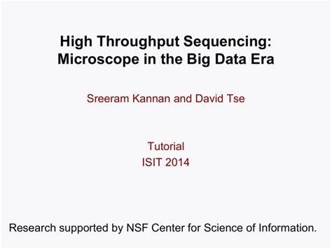 High Throughput Sequencing Microscope In A Big Data Era