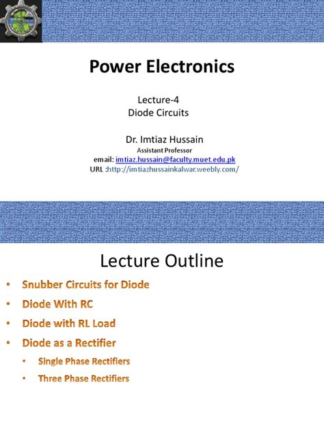 Lecture 4 Diode Circuits New Pdf Rectifier Transformer