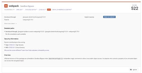 Usage Of Vulnerable Package Version · Issue 1353 · Just Jebangular