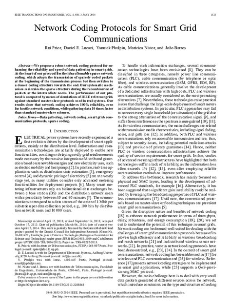 pdf network coding protocols for smart grid communications