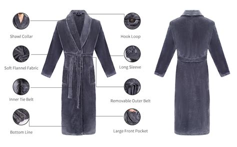 Fashgudim Mens Robes Big And Tall Full Length Plush Fleece Long Robe