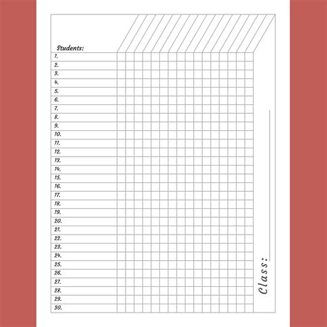 Teacher Record Book Interior Etsy