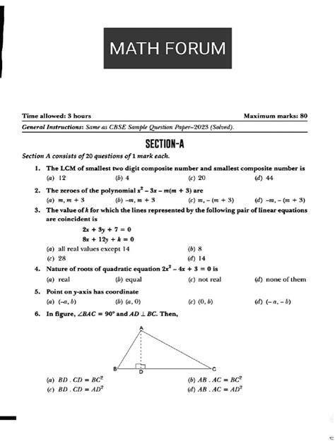 Class 10 Cbse Maths Pdf