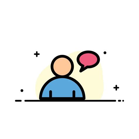Basic Chatting User Business Flat Line Filled Icon Vector Banner