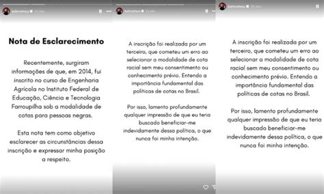 Ex BBB Matteus se pronuncia após ser acusado de se declarar negro para