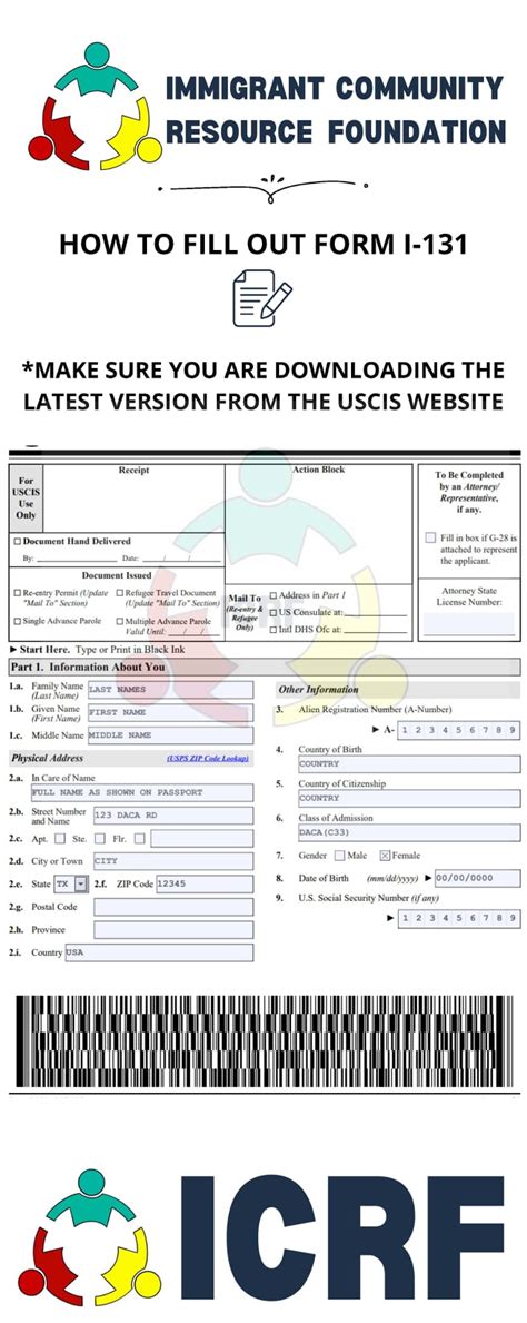 Icrf How To Fill Out Form I 131 Advance Parole Daca Facebook