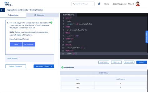 completed sql practice with nxtwave mahesh p posted on the topic