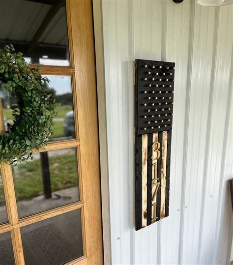 American Flag Address Sign Customizable Etsy