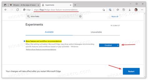 Disable Use Recommended Browser Settings Message In Microsoft Edge