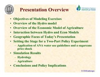 Assessing Agriculture Water Links At Basin Scale A Hydro Economic