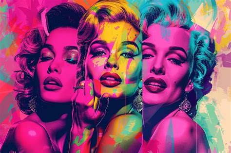 Premium Photo Pop Artstyle Illustration Featuring Iconic Celebri