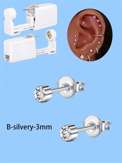 2 4pcs Ear Piercing Kit Disposable Ear Piercing Gun Kit Self Piercing