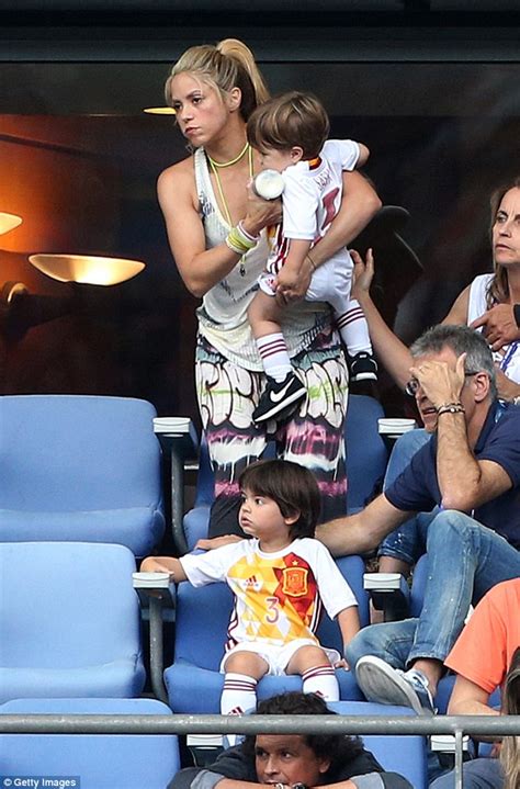 Shakira S Sons Milan And Sasha Watch Their Dad Gerard Pique Crash Out Of Euro To Italy