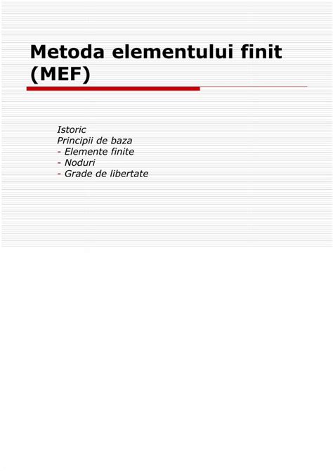 Pdf Metoda Elementului Finit Mef1 Dokumentips