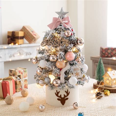 Sdjma Mini Christmas Tree With Lights 16in Pre Lit Tabletop Christmas