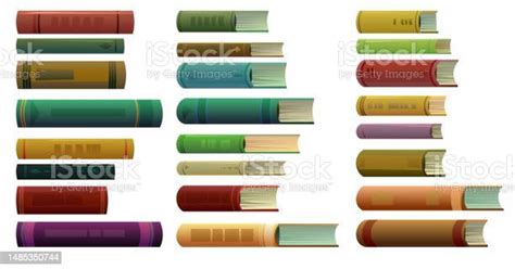 Books 개체를 설정합니다 측면도 읽기에 좋은 컬렉션입니다 도서관 또는 서점 흰색 배경에 격리되어 있습니다 벡터 개념에 대한