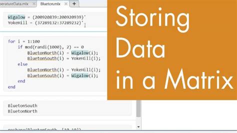 Matlab Basics Video Storing Data In A Matrix From A Loop Stuarts Matlab Videos Matlab