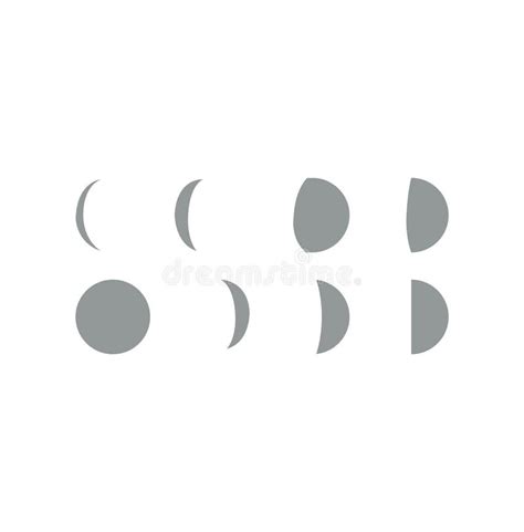 Fases Lunares Sobre Fondo Blanco Ilustración Del Vector Ilustración