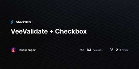 Veevalidate Checkbox Stackblitz