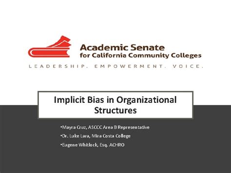 Implicit Bias In Organizational Structures Mayra Cruz Asccc