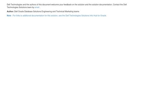 We Value Your Feedback Design Guide—enterprise Deployment Of Oracle Analytics Server On Dell