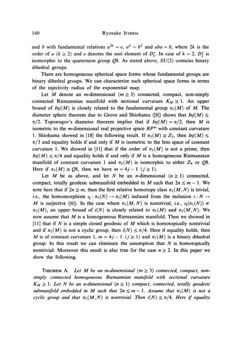 SOLUTION The Injectivity Radius And The Fundamental Group Of Compact Homogeneous Riemannian