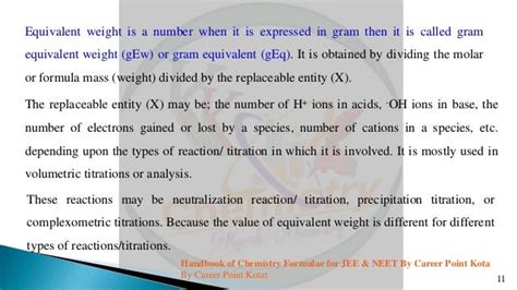 Lecture 04 Different Units Of Concentration Normality And Equivalent