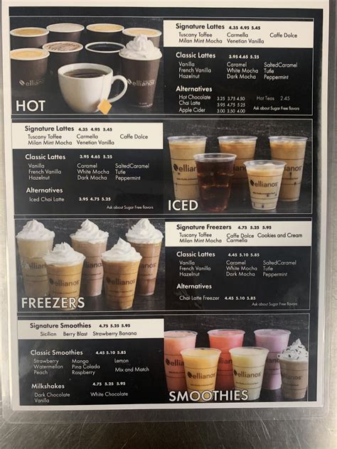 Menu At Ellianos Coffee Co Rockmart