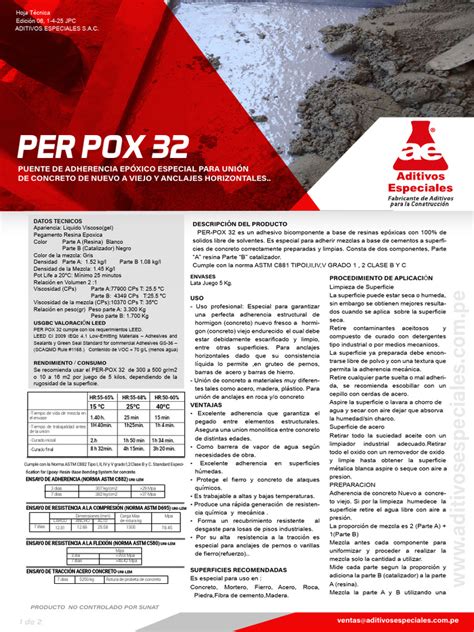 Ft Per Pox 32 Pdf Hormigón Materiales