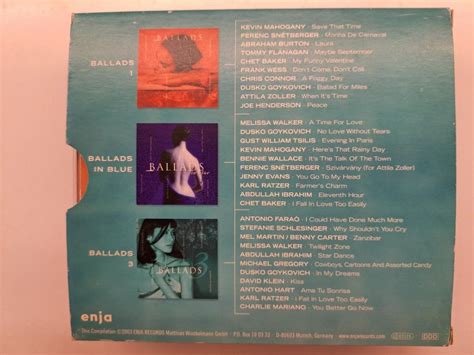 Ballads Cd 1 2 And 3 Enja Records Germany Audiophile Recordings From