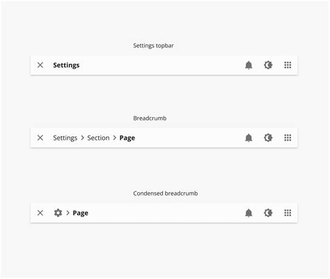 Settings Topbar