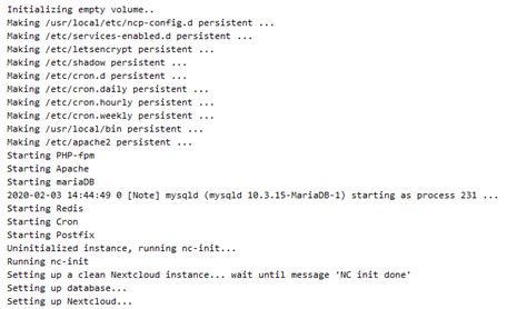clean start of nextcloudpi docker fails on var run redis redis server