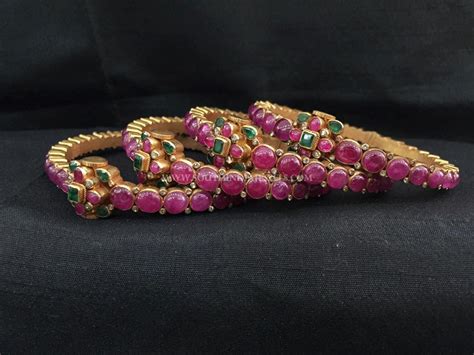 Gold Antique Ruby Bangles From Big Shop South India Jewels