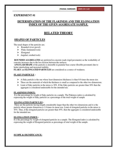 Determination Of The Flakiness And The Elongation Determination Of