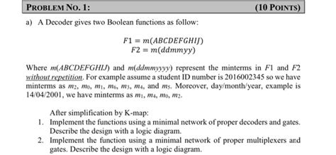 solved problem no 1 10 points a a decoder gives two