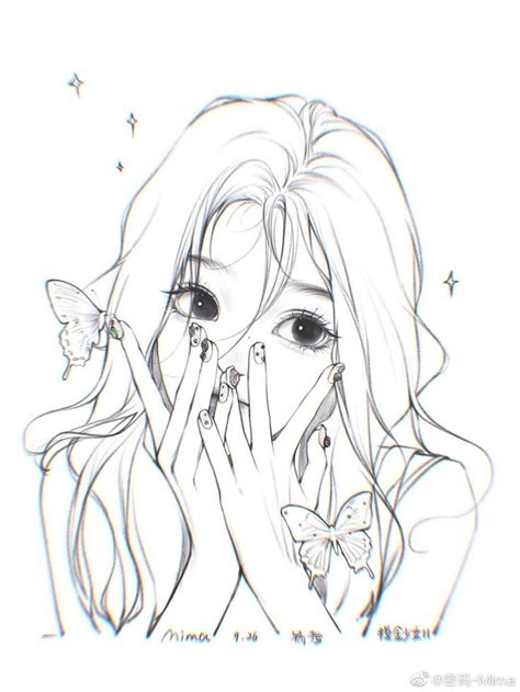 색칠 공부하기 좋은 예쁜 여캐 컬러링 도안 일러스트 색칠공부 도안 공유 네이버 블로그